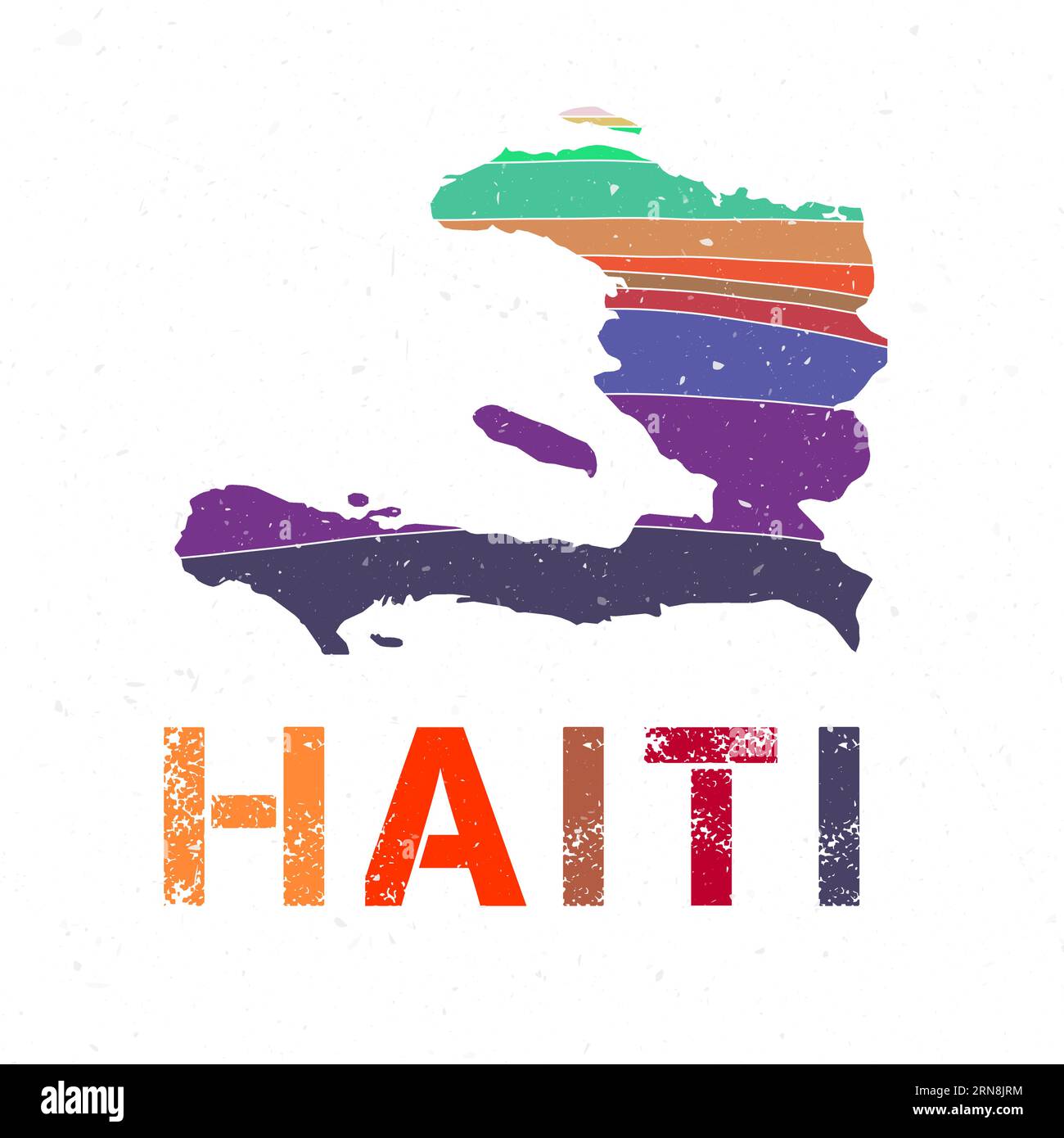 Haiti map design. Shape of the country with beautiful geometric waves ...