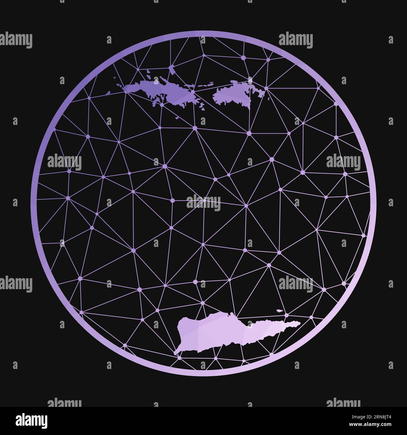 Virgin Islands icon. Vector polygonal map of the island. Virgin Islands ...