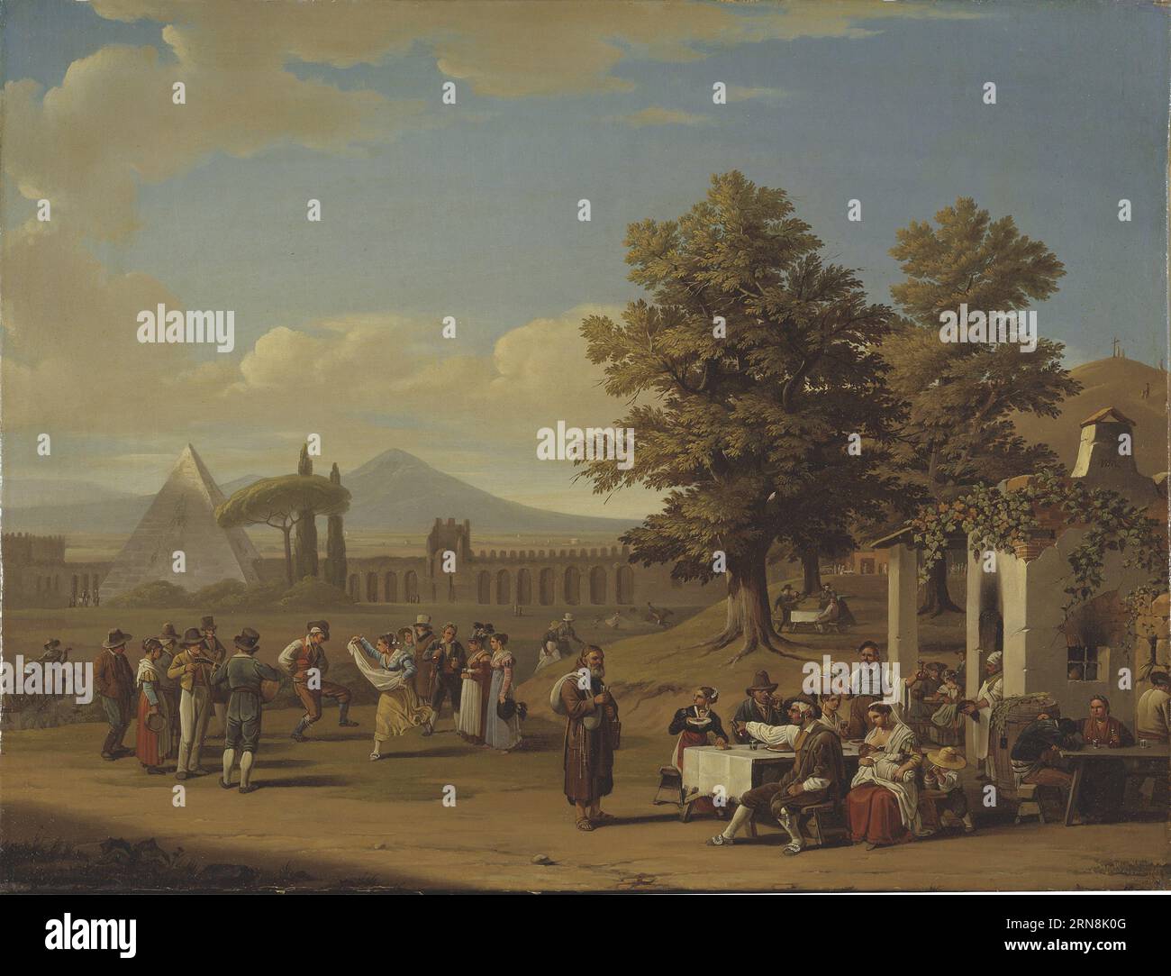 Italian Harvest Festival at Monte Testaccio near Rome 1825 by Hjalmar ...