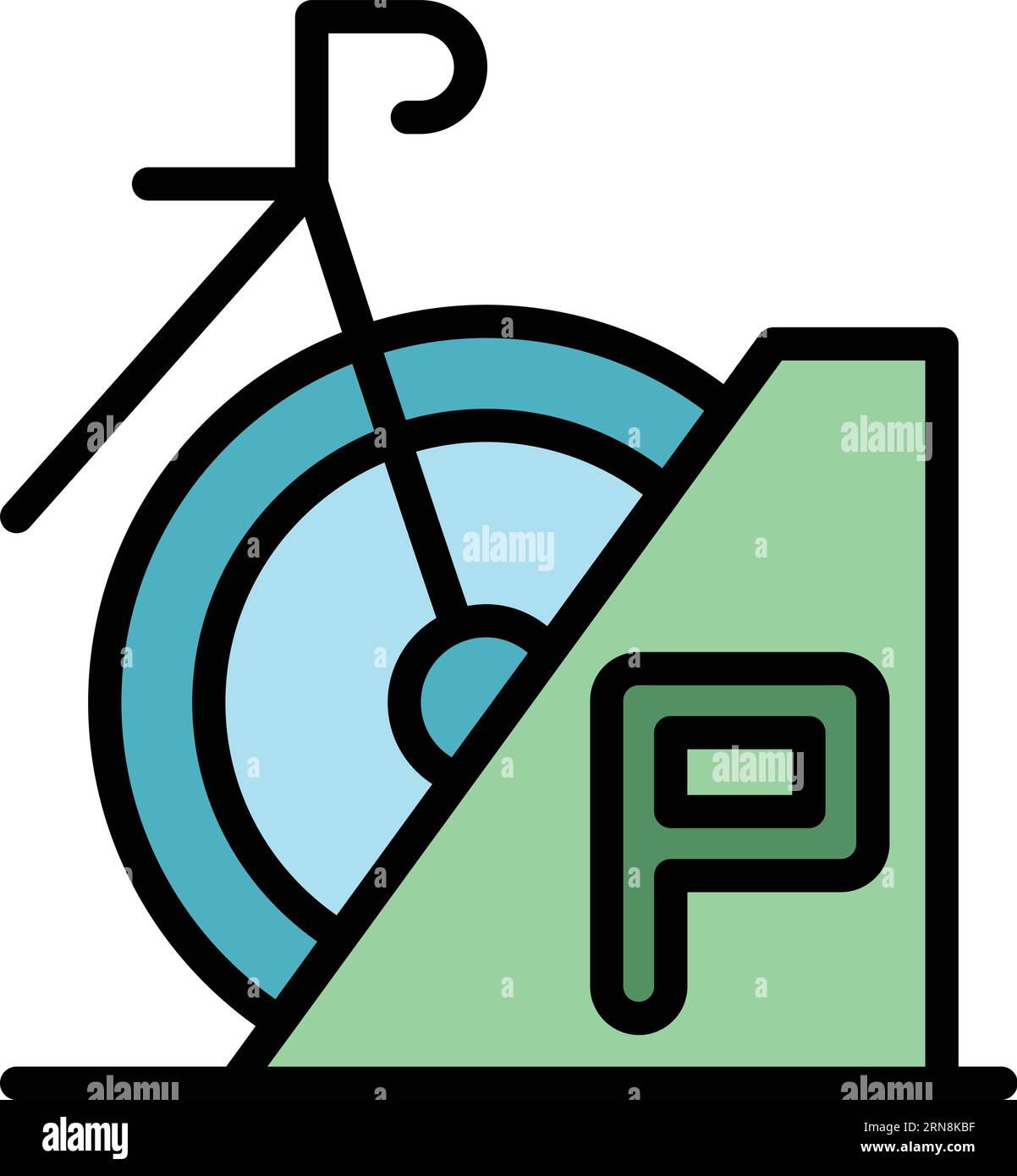 Parking bike icon outline vector. Cycle park. Rack station color flat ...