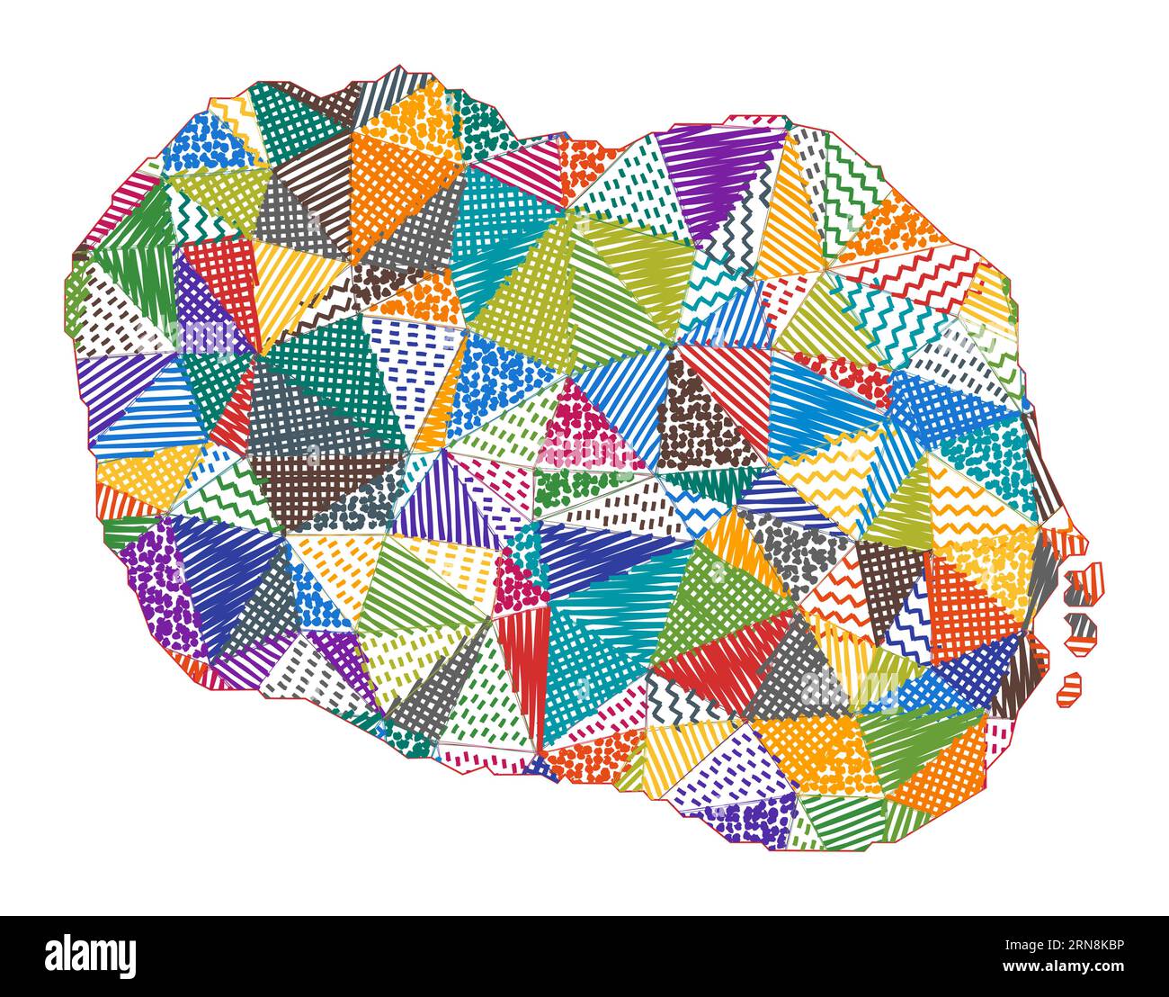 Kid style map of Cook Islands. Hand-drawn polygons in the shape of Cook ...