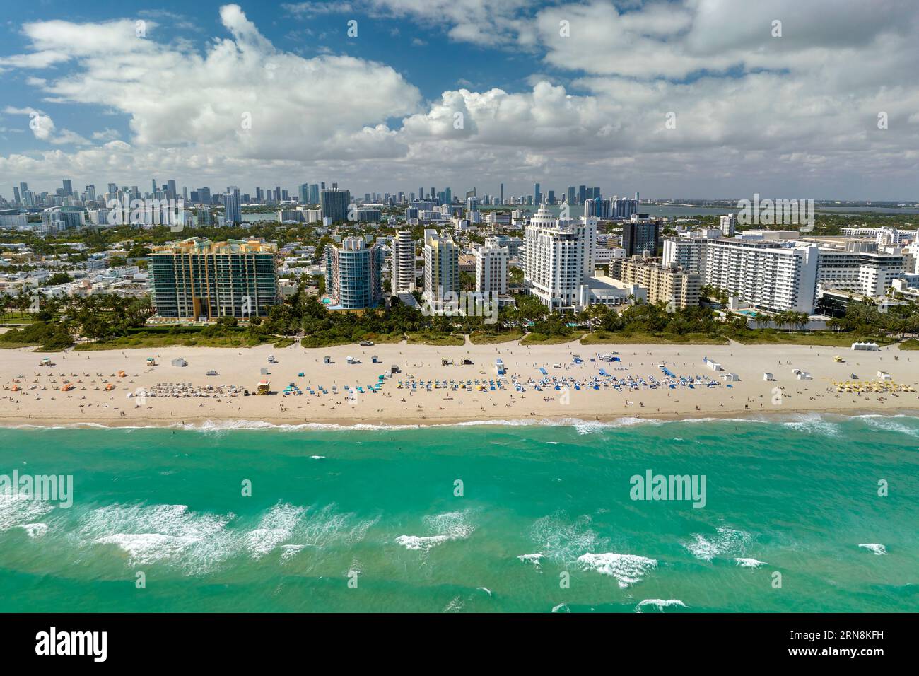 Aerial flyover above beach resort hi-res stock photography and images ...