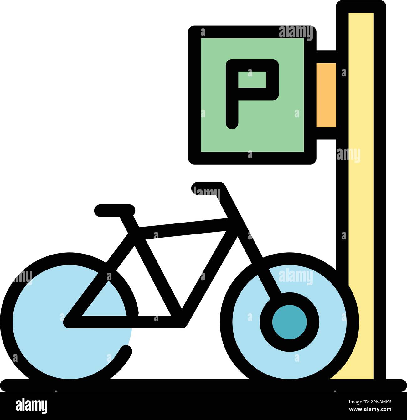 Rack station bike icon outline vector. Park city. Transport traffic ...