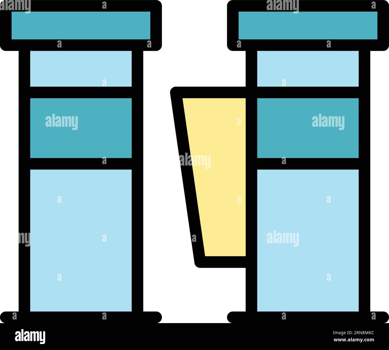 Rack station icon outline vector. Bicycle bike. Parking bike color flat ...