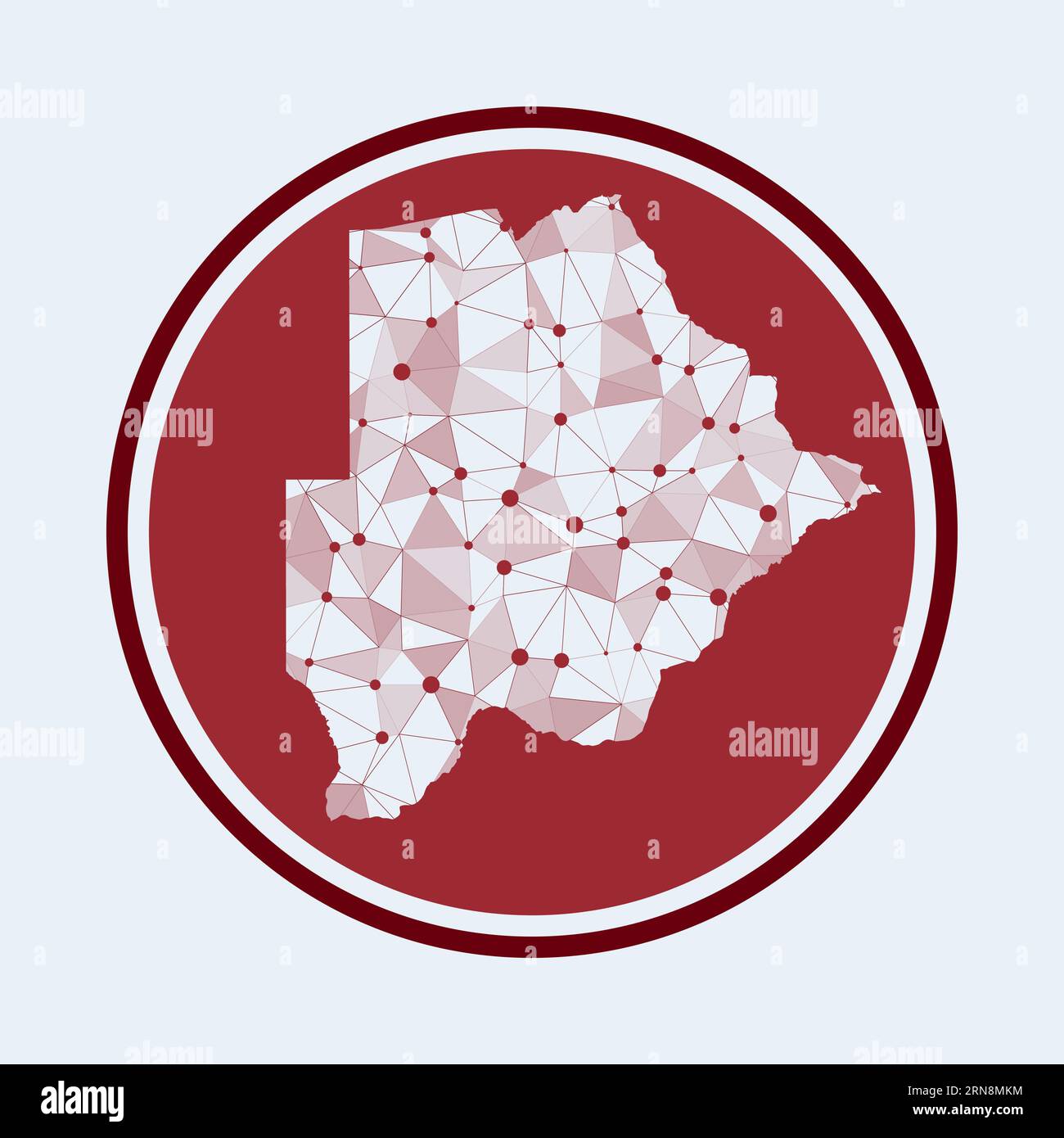 Botswana icon. Trendy tech logo of the country. Geometric mesh round ...