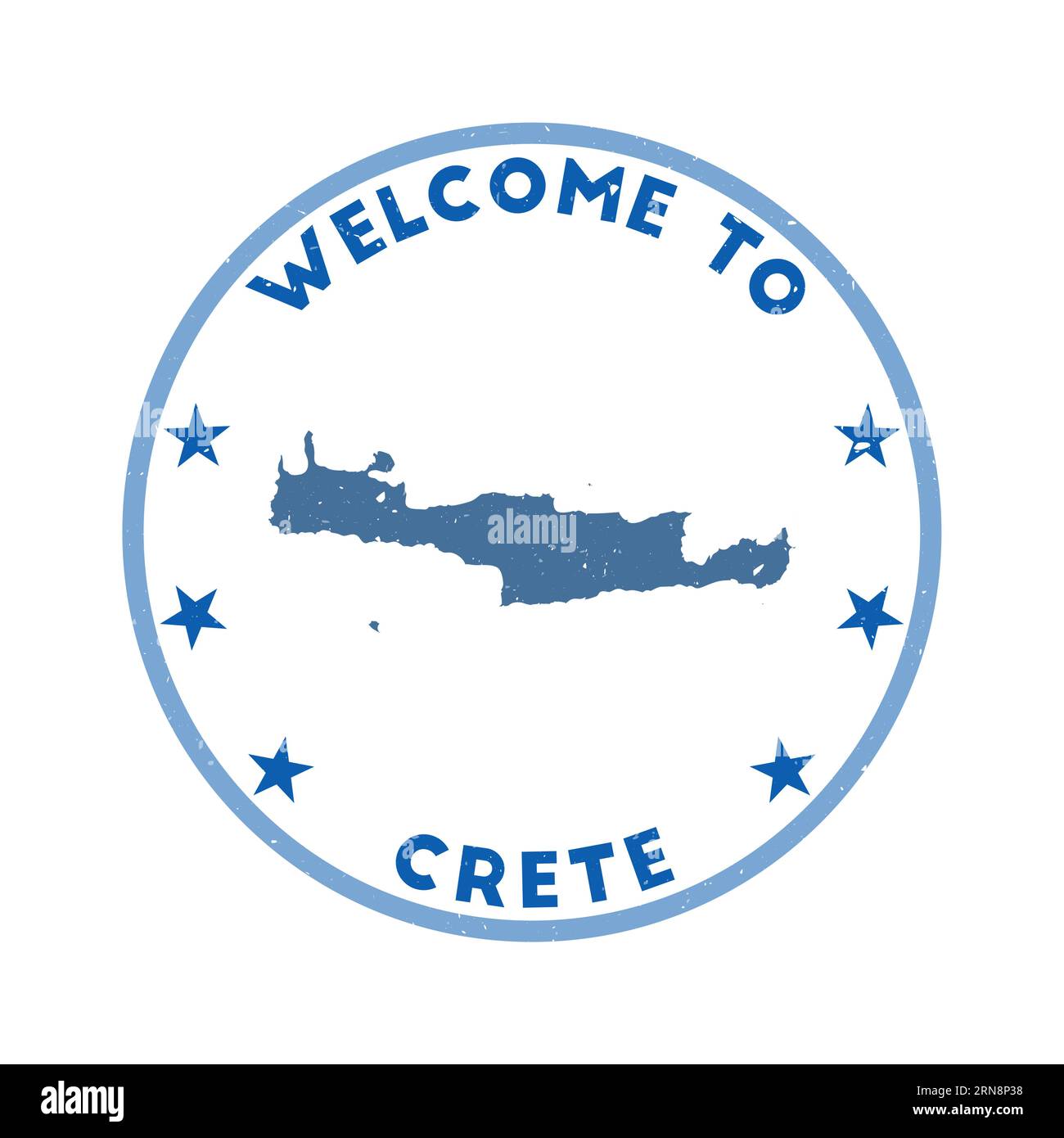 Welcome to Crete stamp. Grunge island round stamp with texture in Wing ...