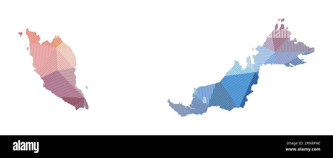 Map of Malaysia. Low poly illustration of the country. Geometric design ...