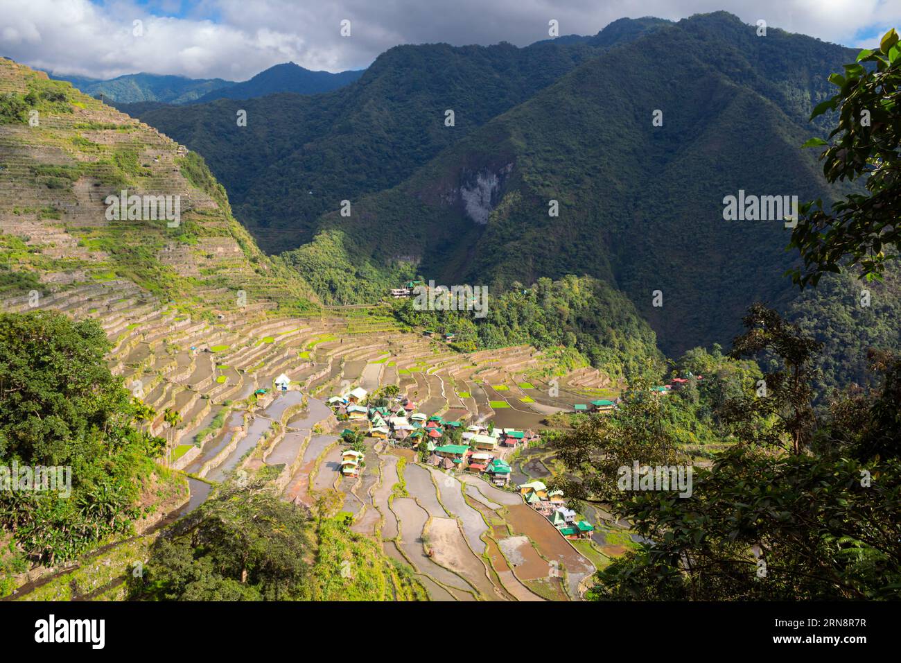 Beautiful landscape Batad rice terrace in Banaue, Philippines. Aerial ...