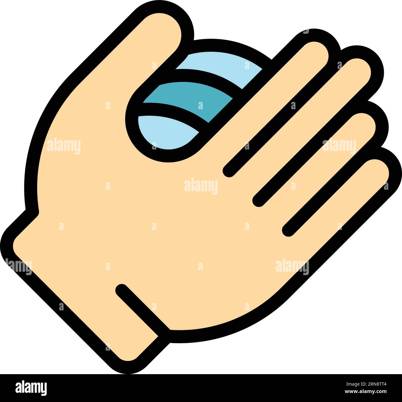 Baseball glove icon outline vector. Hand keeper. Bike punch color flat ...