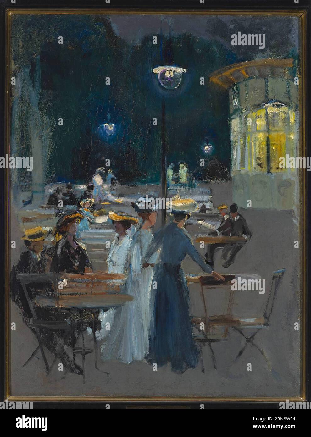Parisian café at night 1890 by Ludwik de Laveaux Stock Photo - Alamy