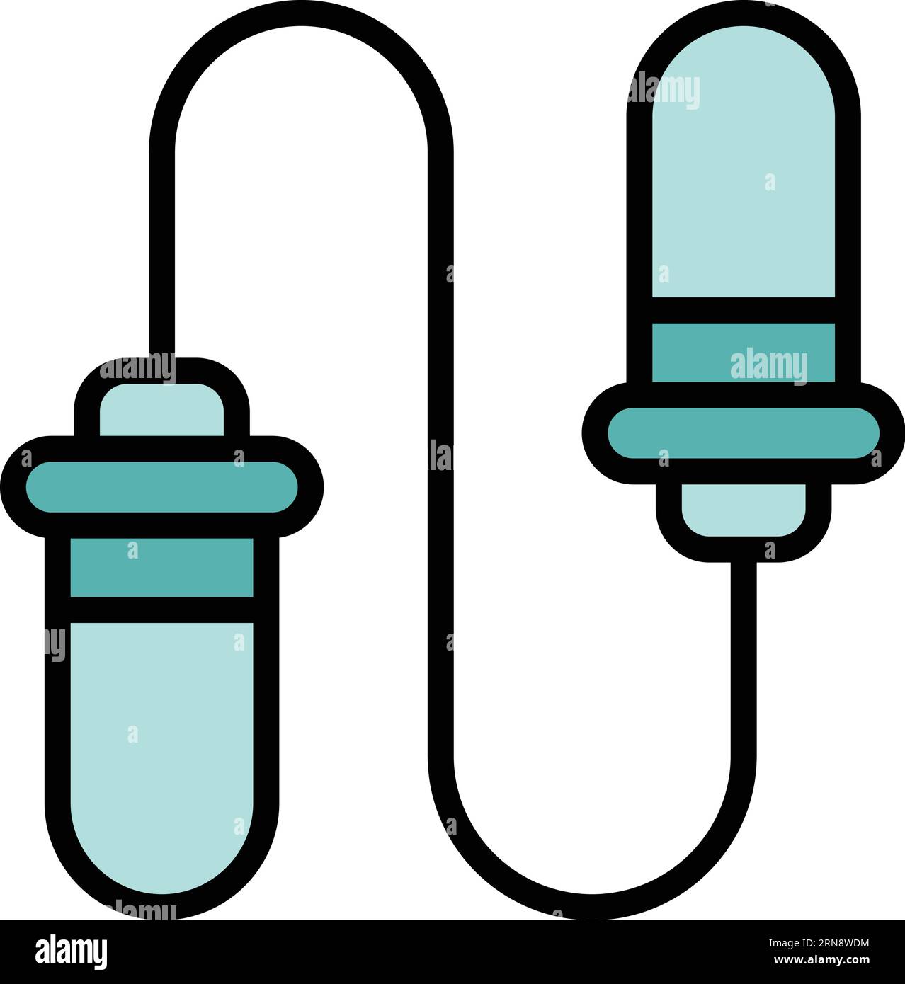 Fitness jumping icon outline vector. Training rope. Gym exercise color ...