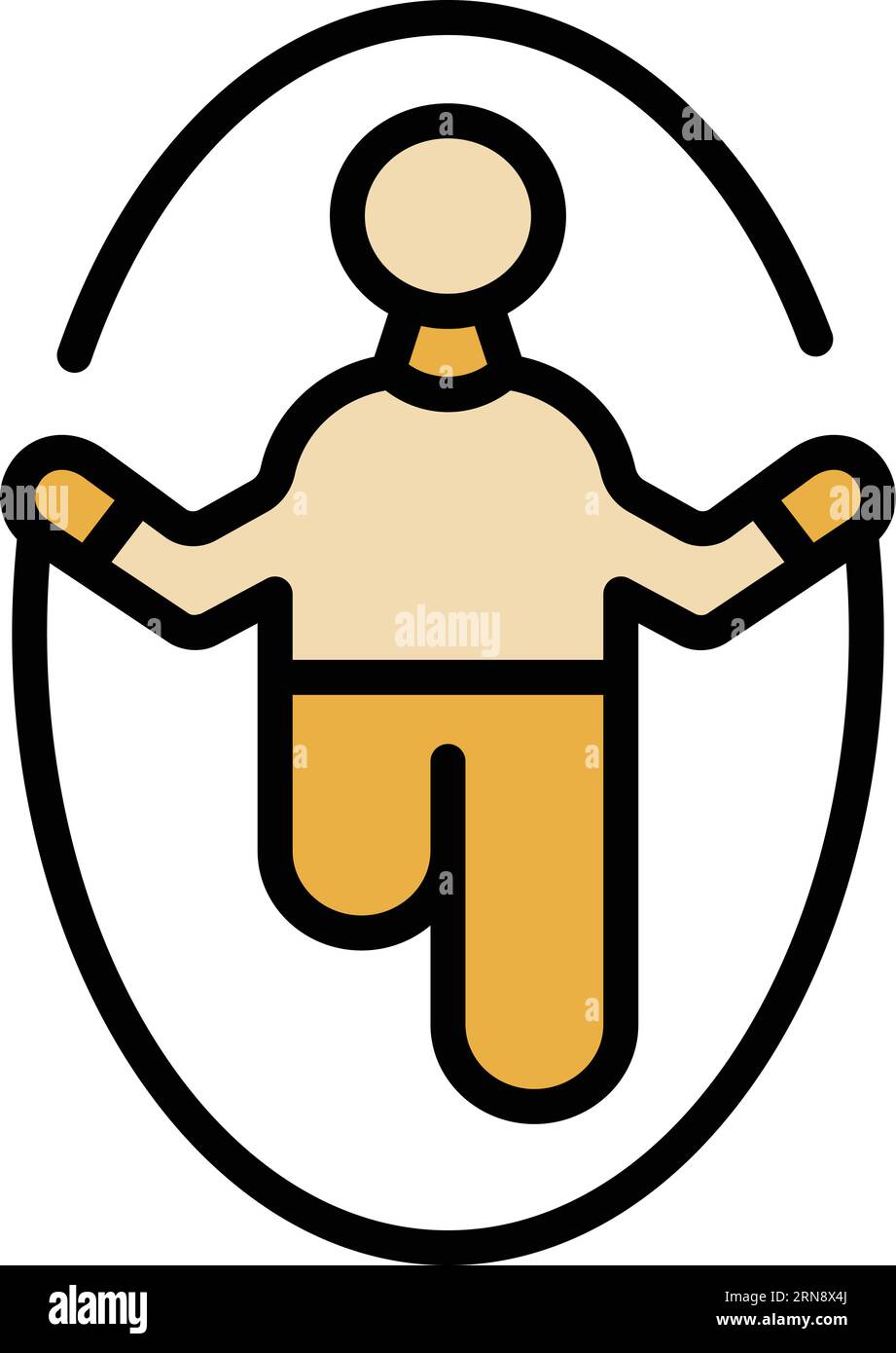 Activity jump icon outline vector. Gym rope. Sport workout color flat ...