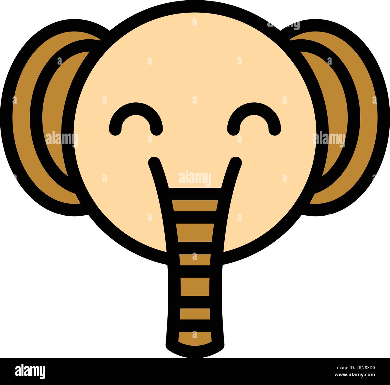 Zoo elephant icon outline vector. Pass card. Jungle movie color flat ...