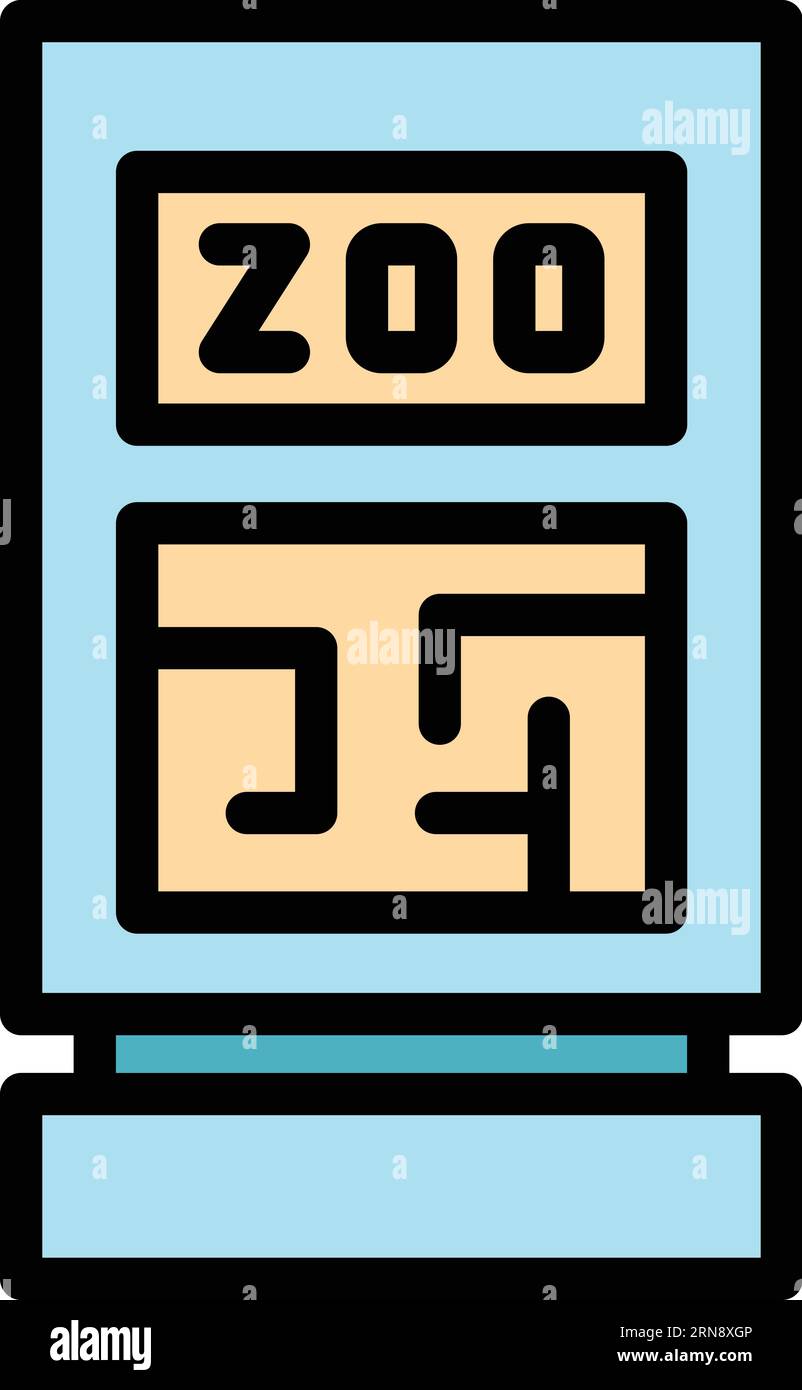 Zoo label icon outline vector. Animal pass. Fun event color flat Stock ...