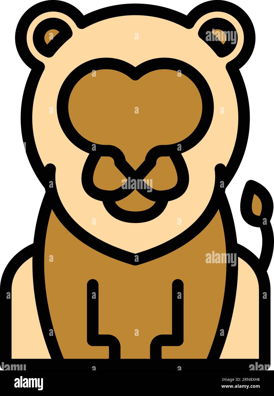 Zoo lion icon outline vector. Ticket animal. Pass card color flat Stock ...
