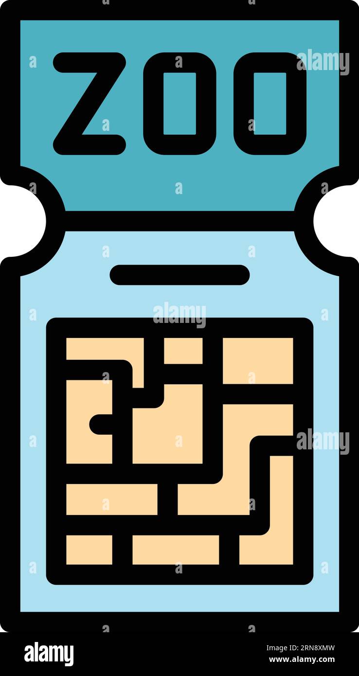 Animal zoo ticket icon outline vector. Jungle pass. Admission event ...