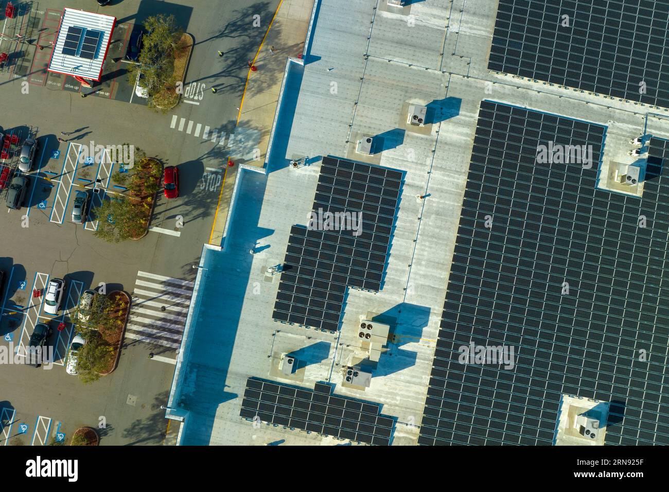 Producing of sustainable energy. Electric photovoltaic solar panels ...