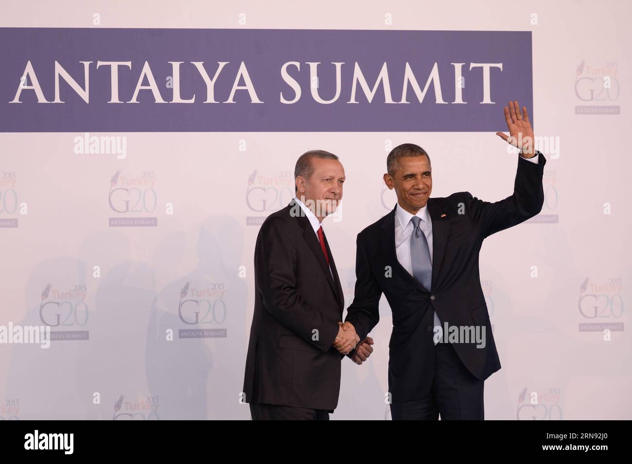 (151115) -- ANTALYA, Nov. 15, 2015 -- Turkish President Recep Tayyip ...