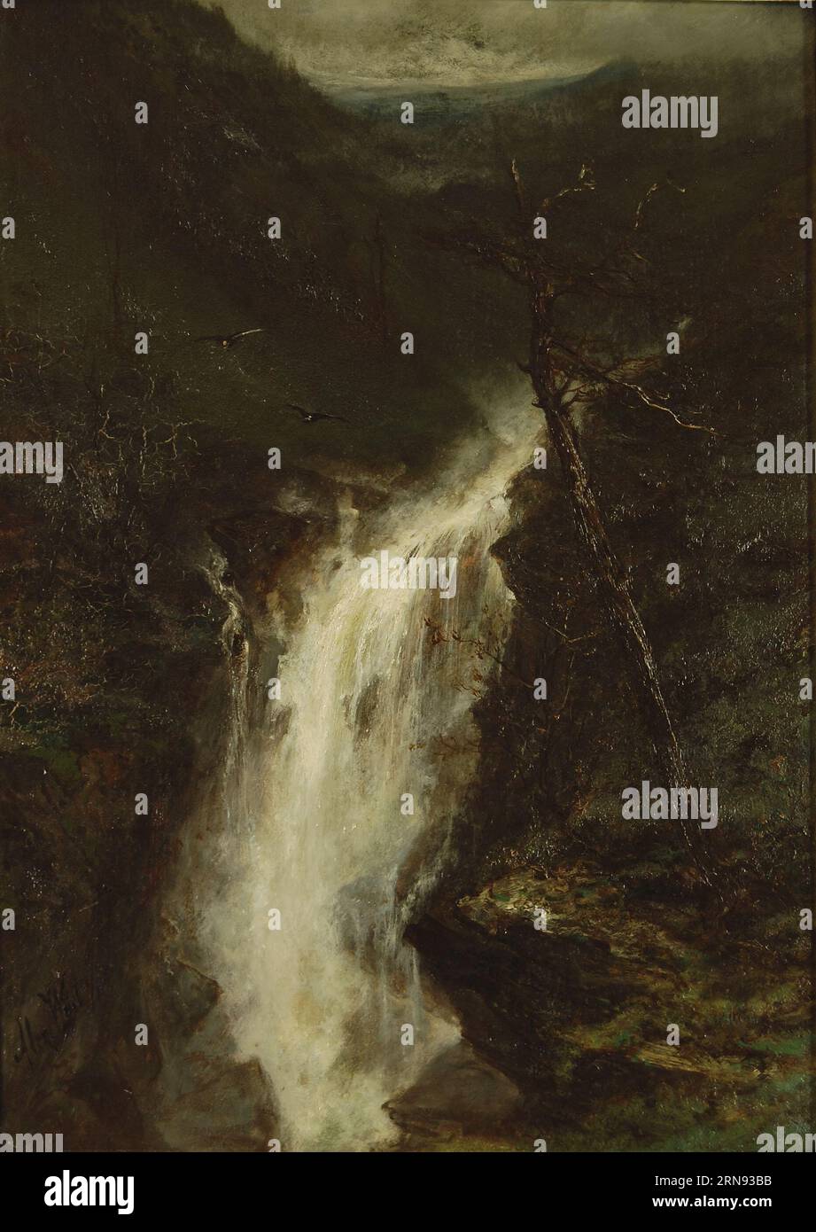 Waterval in Noorwegen 1871 by Alexander Wüst Stock Photo - Alamy