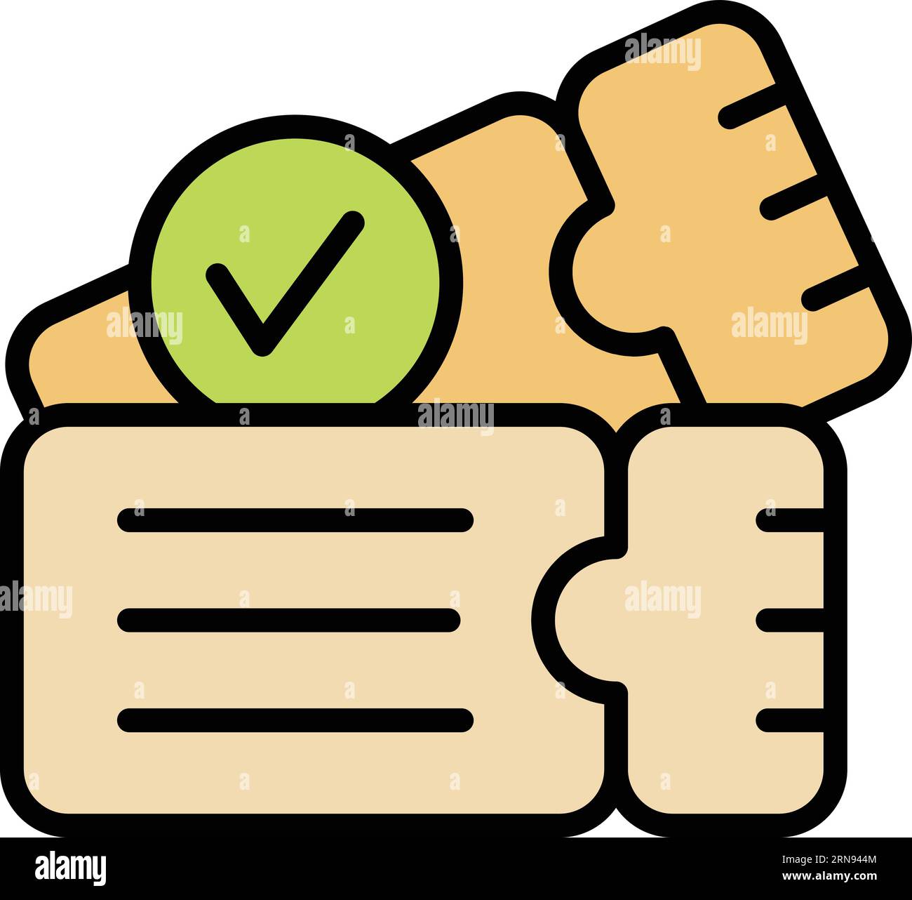 Museum pass icon outline vector. Cinema movie. Paper entry color flat ...