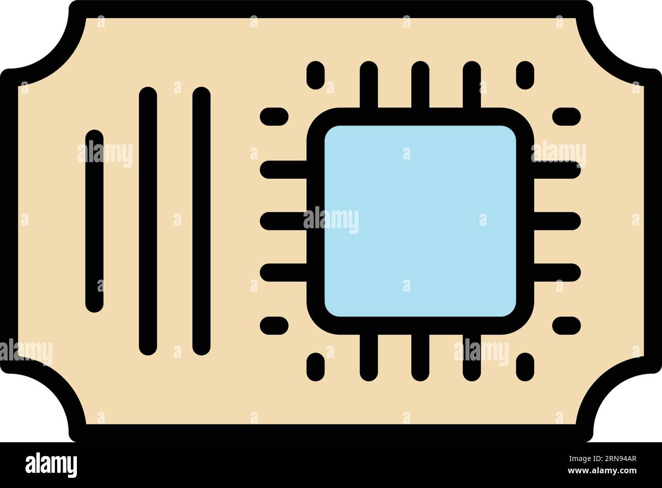 Digital museum pass icon outline vector. Old history. Cinema stub color ...