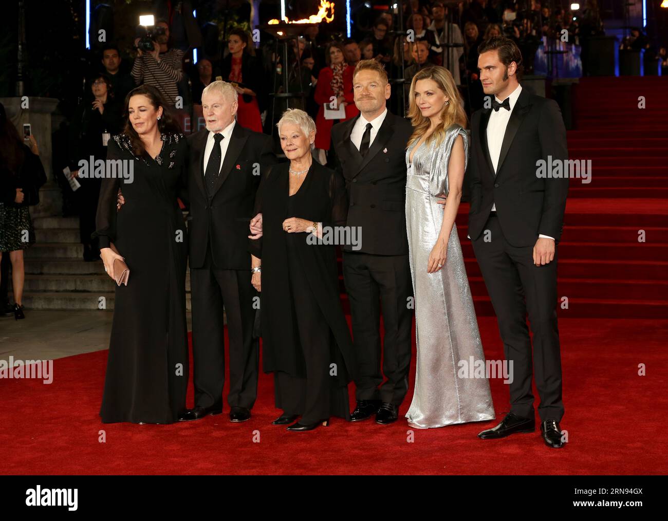 Derek Jacobi, Judi Dench, Kenneth Branagh, Michelle Pfeiffer and Tom Bateman attend the 'Murder ...