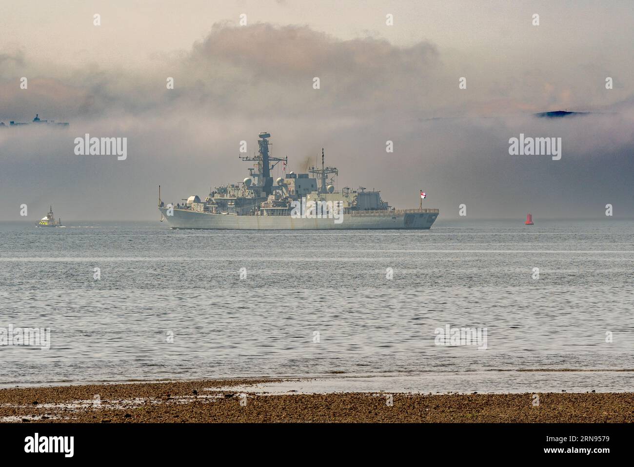 Cruise Ships and Navy Ships at the River Clyde - Scotland Stock Photo ...