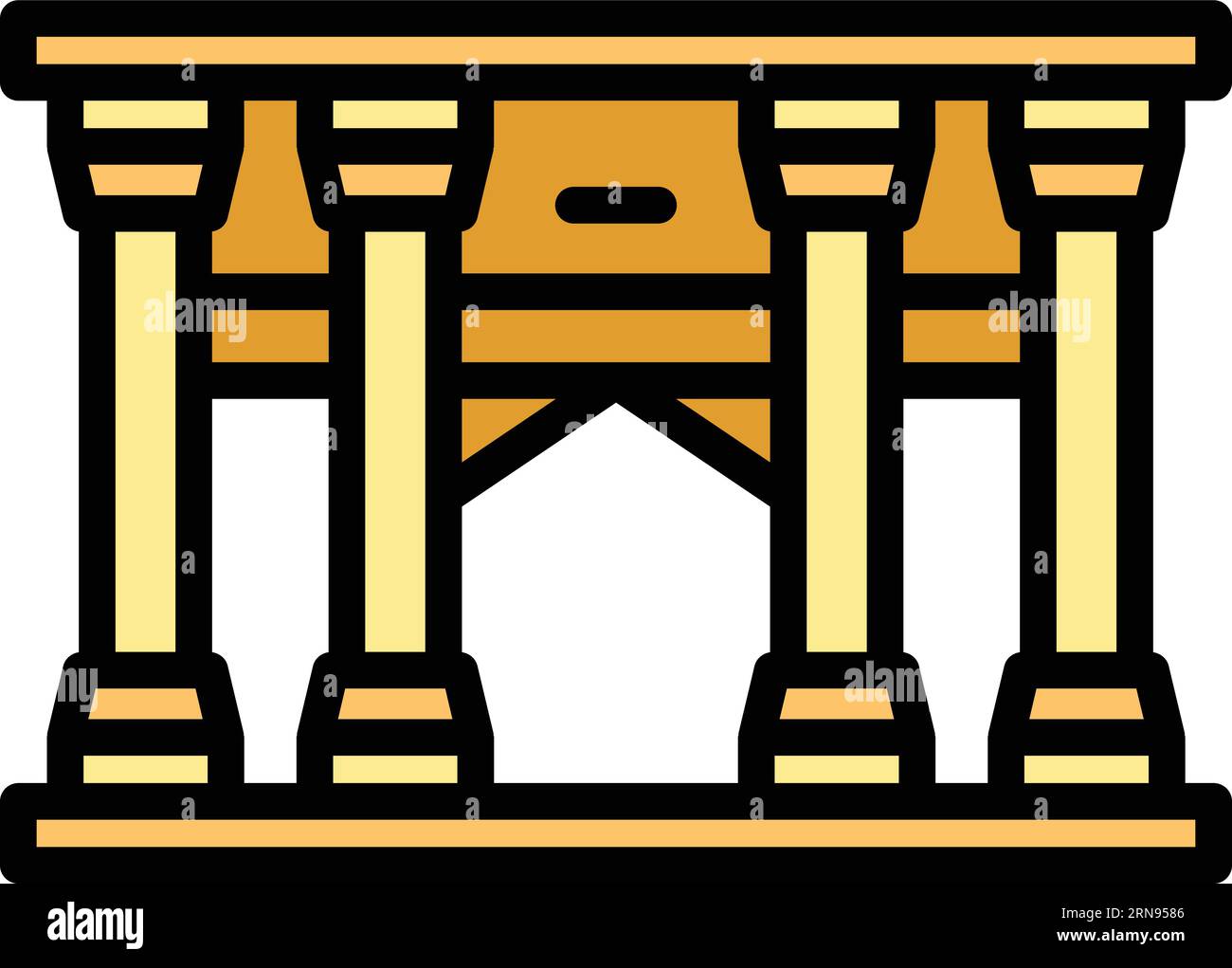Opera column house icon outline vector. City landmark. Famous monument ...