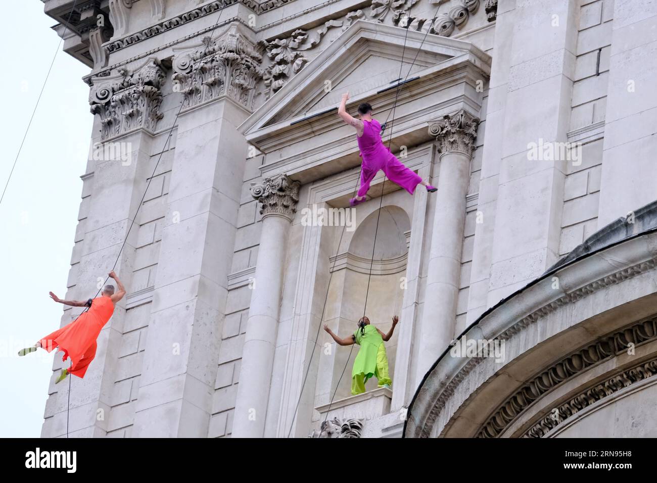 London, UK. 31st August, 2023. Resurgam performed by vertical dance ...