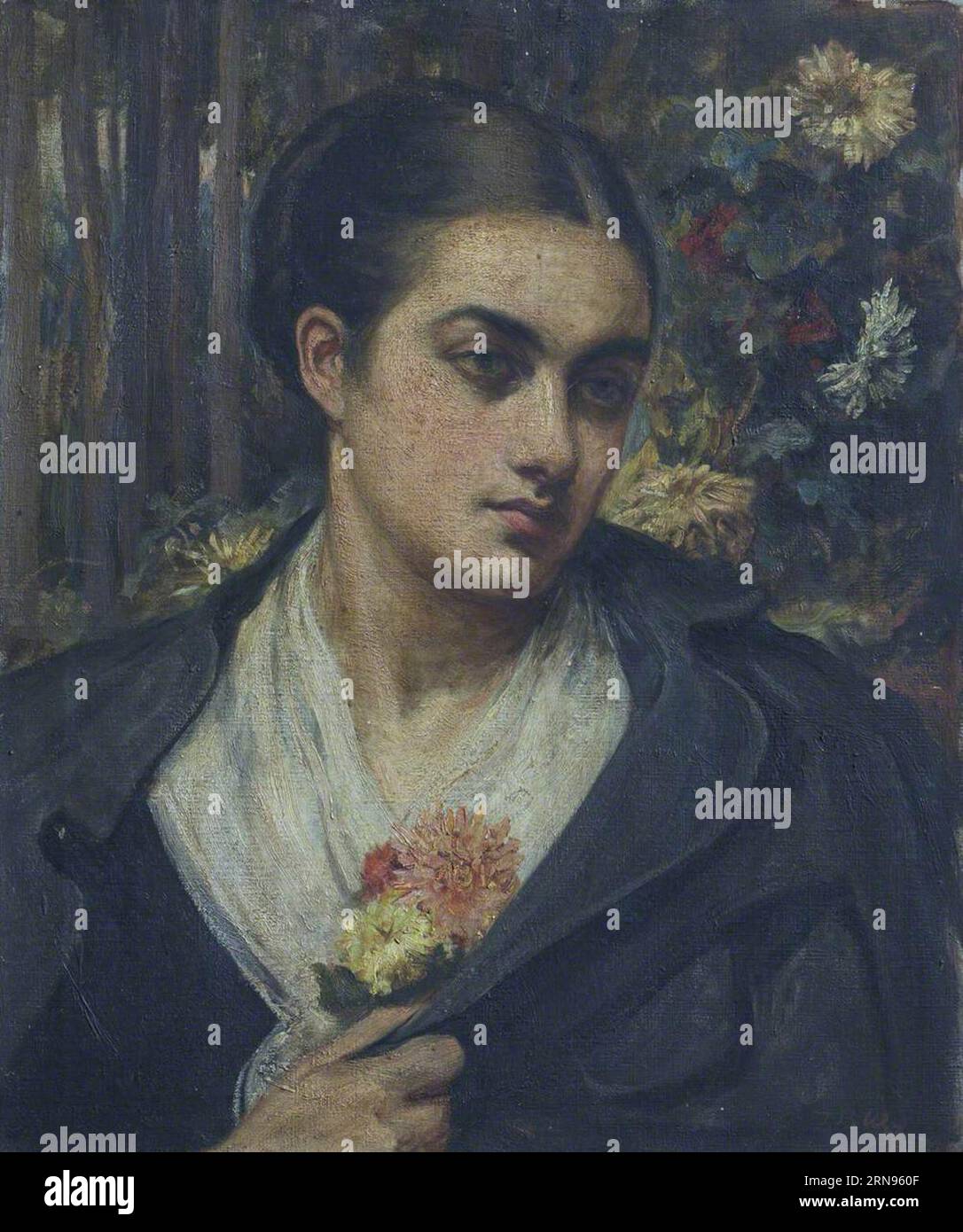 An Unknown Young Woman with a Corsage (Agatha ?) between 1870 and 1899 by Theodore Blake Wirgman ...