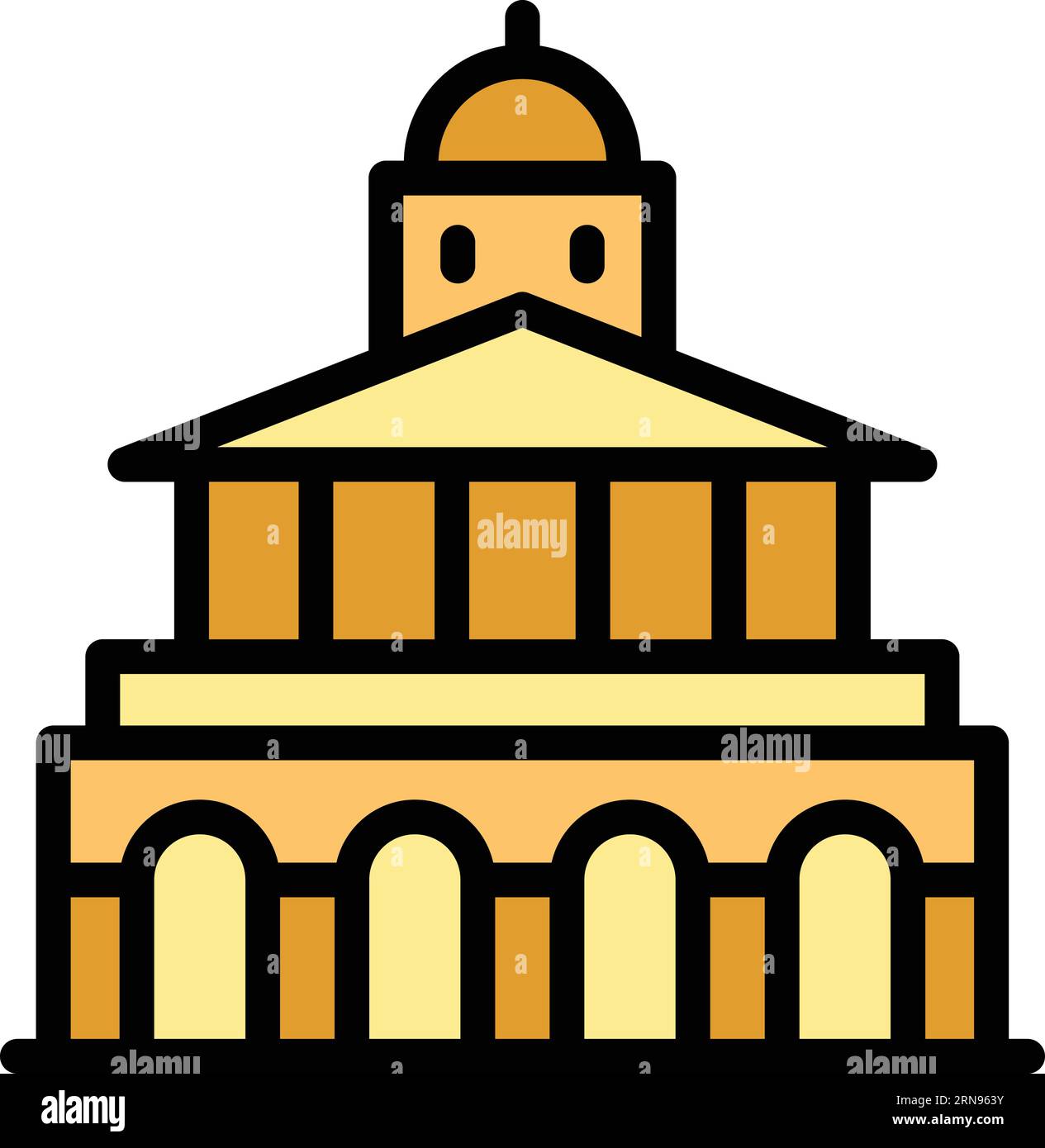 Wood culture house icon outline vector. Monument building. Famous ...