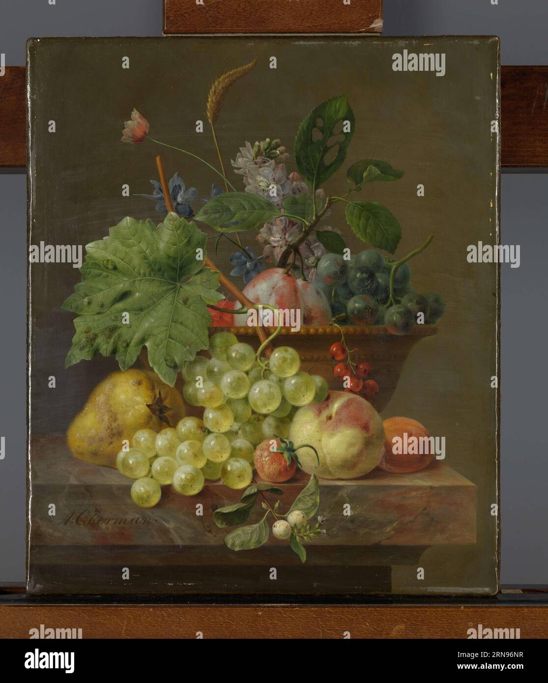 Still Life with Fruit in a Terracotta Dish 1830 by Anthony Oberman ...
