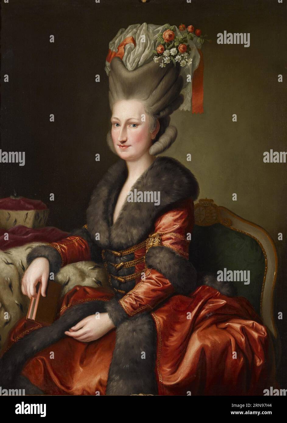 Portrait of Maria Amalie Auguste of Saxony in Polish costume. circa ...