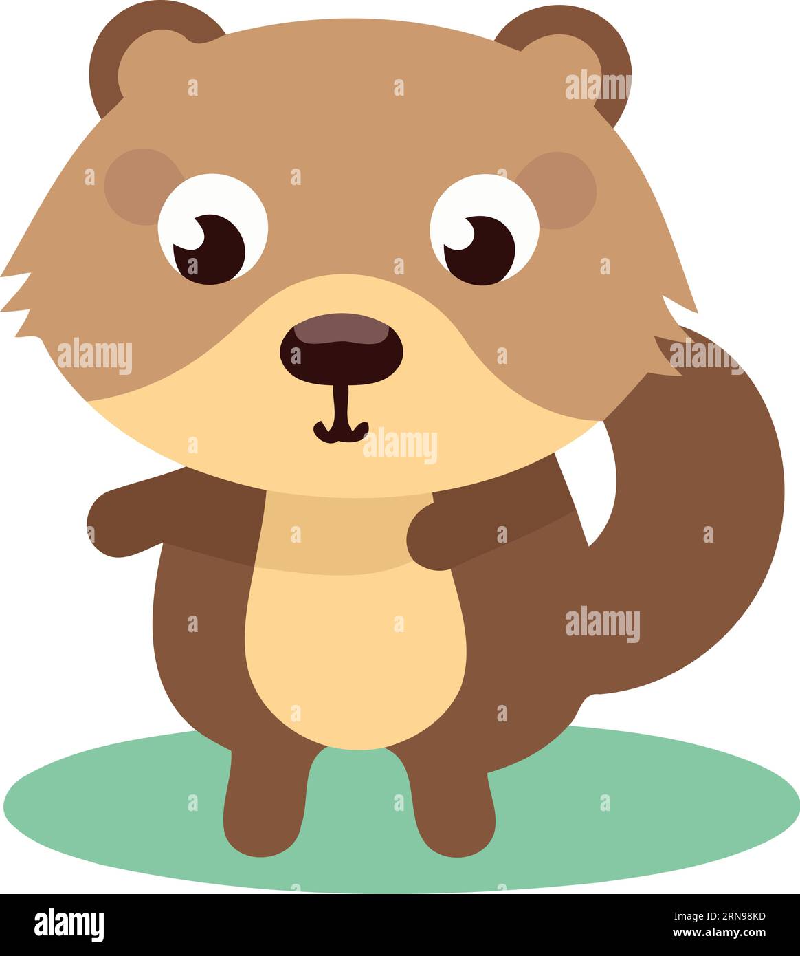 animal mammal cute beaver minimalistic vector illustration Stock Vector ...