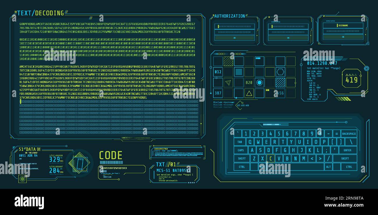 HUD interface design for decoding big data Stock Vector Image & Art - Alamy
