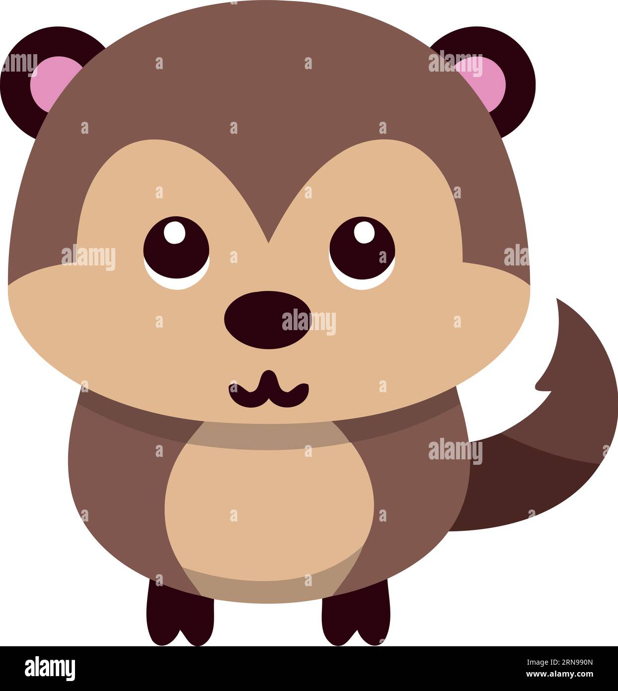 animal mammal cute beaver minimalistic vector illustration Stock Vector ...