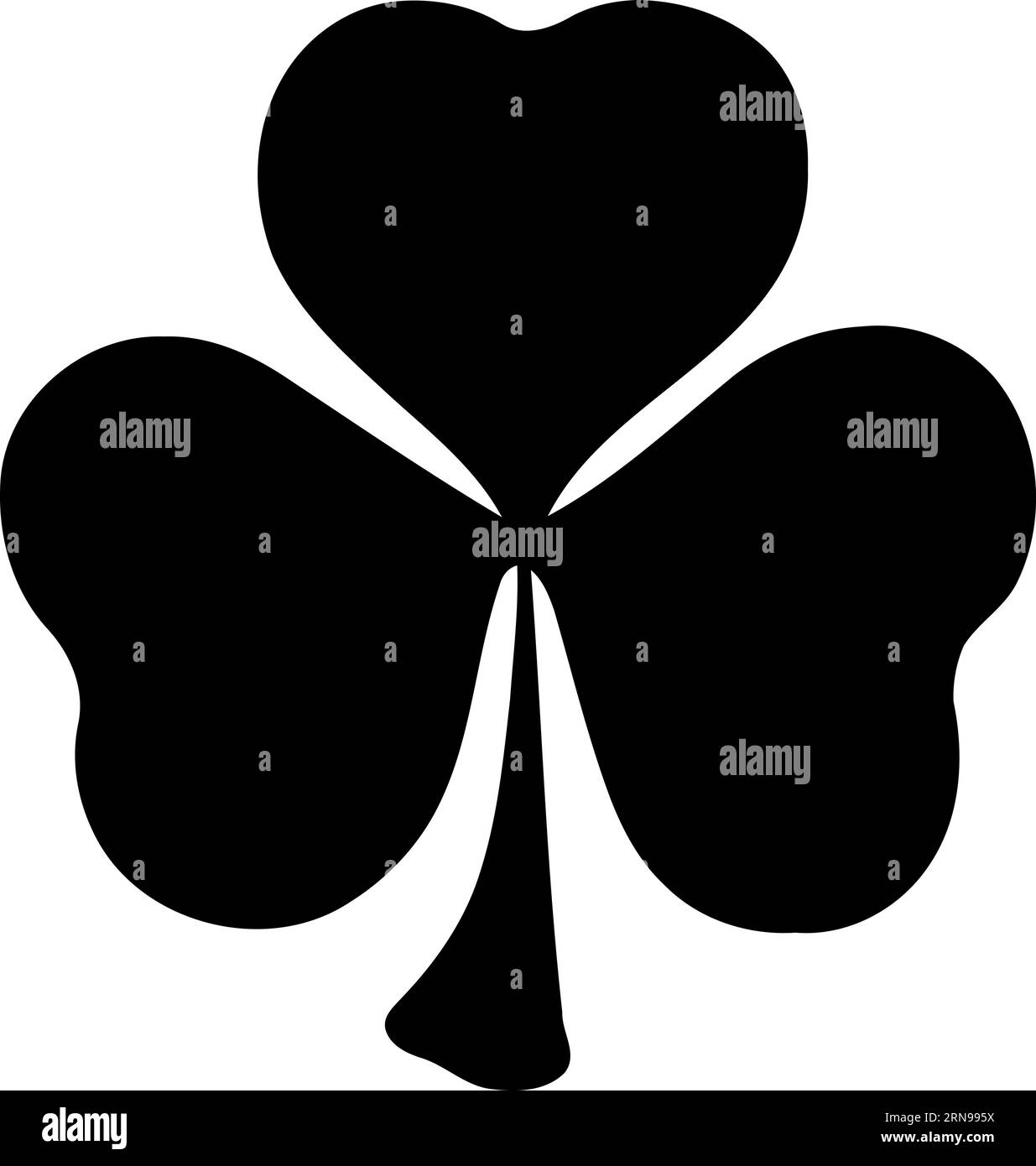 black and white three leaf clover minimalistic vector illustration ...