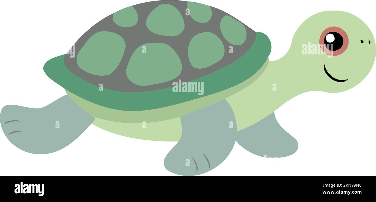 animal reptile turtle cute minimalistic vector illustration Stock ...