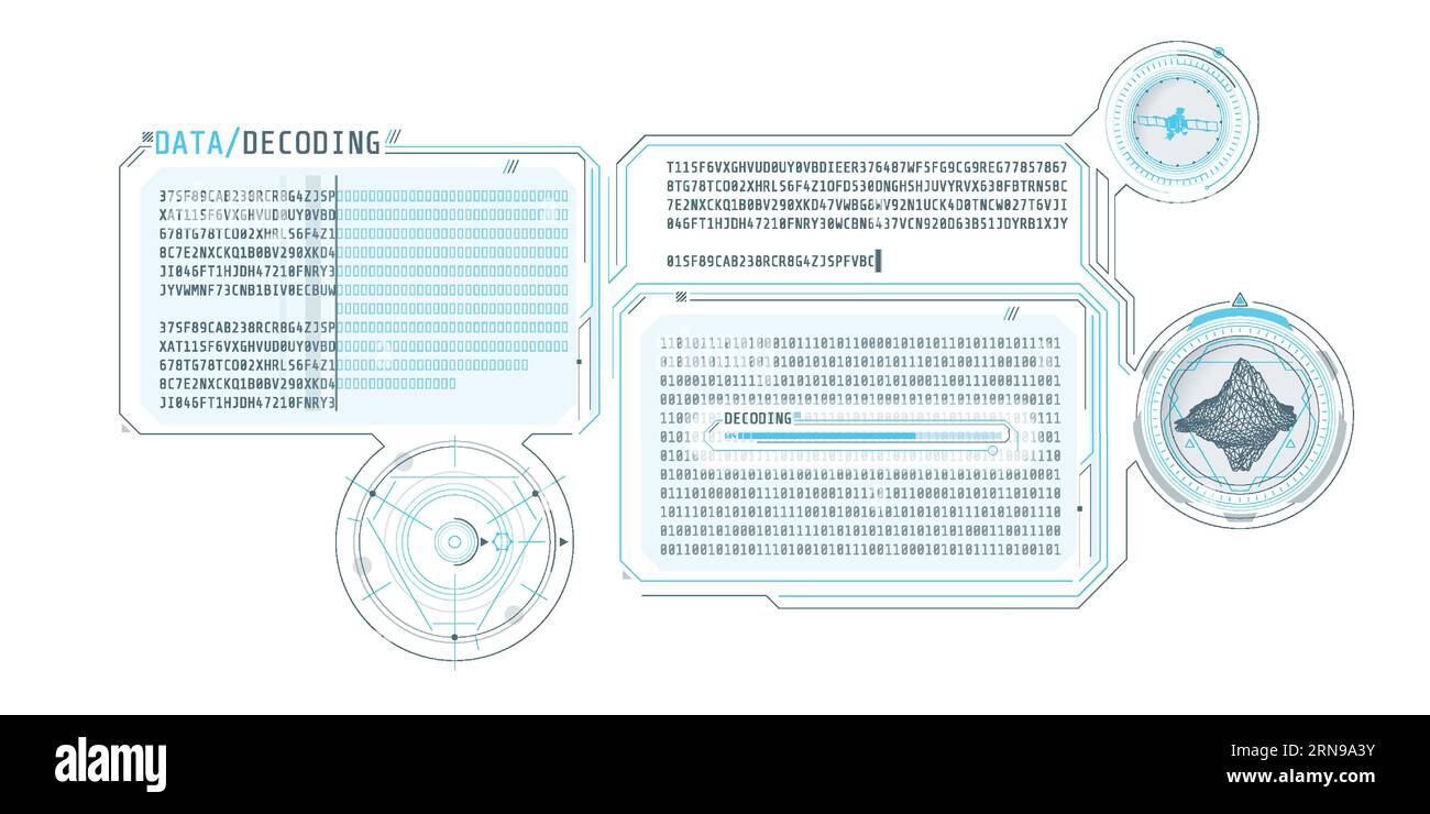 Interface For Decoding Satellite Data About An Object Stock Vector 8826