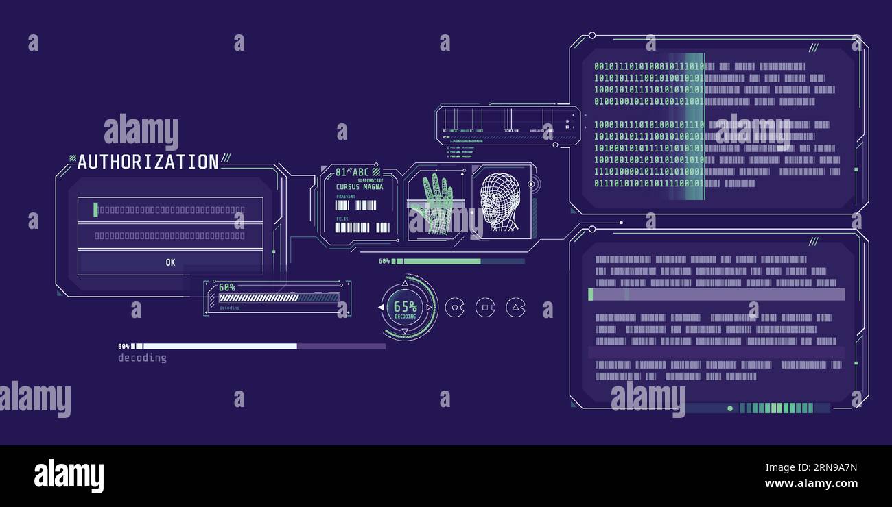 Data Decoding Program Interface With Authorization Window Stock Vector Image And Art Alamy