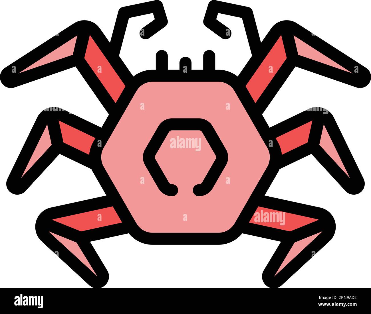 Alaska crab icon outline vector. Water animal. Ocean artic color flat ...