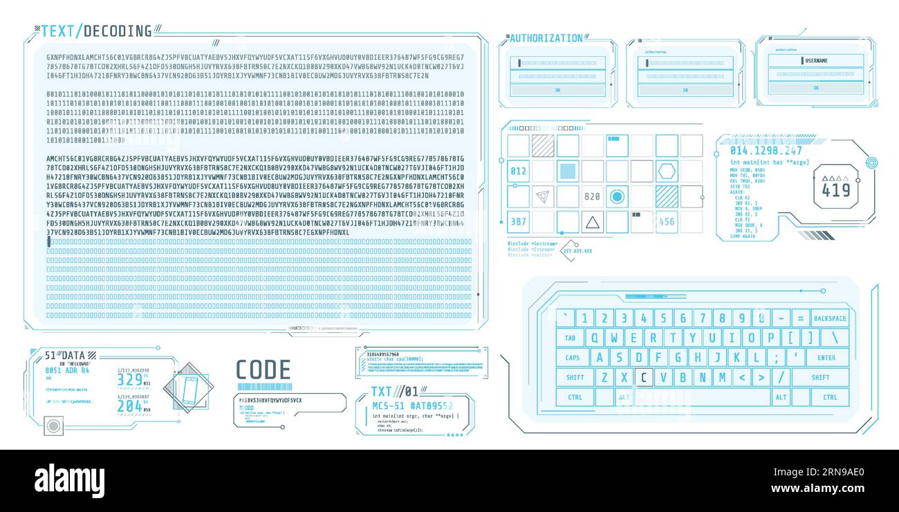HUD interface elements for decoding data screen Stock Vector Image ... HUD interface elements for decoding data screen Stock Vector Image ...