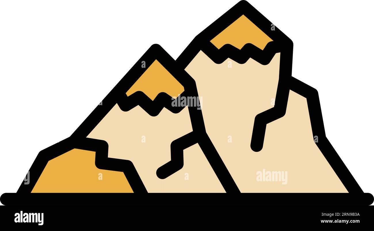 Alaska mountain icon outline vector. Glacier winter. Snow emblem color ...