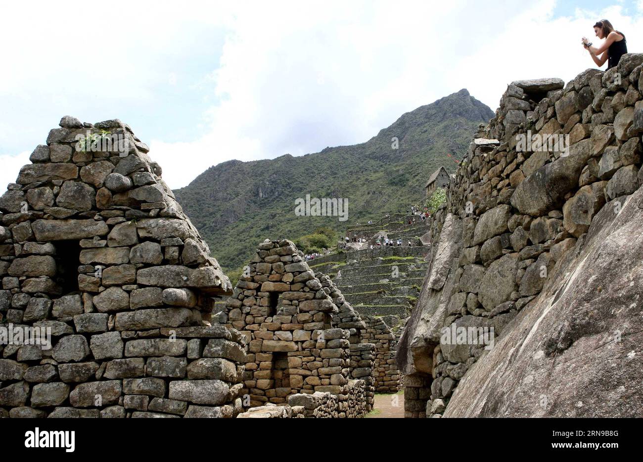 Image taken on Nov. 25, 2008 shows tourists taking pictures at the Inca ...