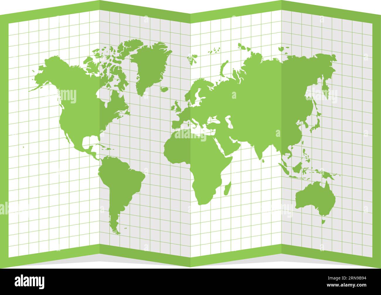 Vector illustration of four-fold world map Stock Vector Image & Art - Alamy