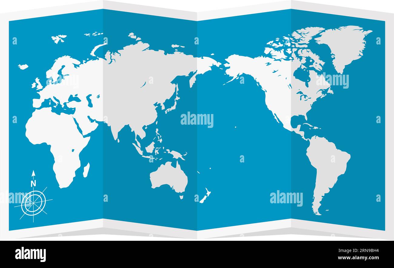 Vector illustration of four-fold world map Stock Vector Image & Art - Alamy