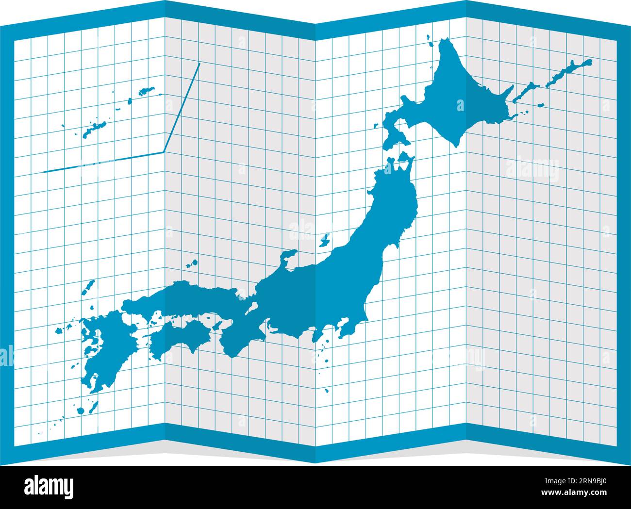 Vector illustration of four-fold Japan map Stock Vector Image & Art - Alamy