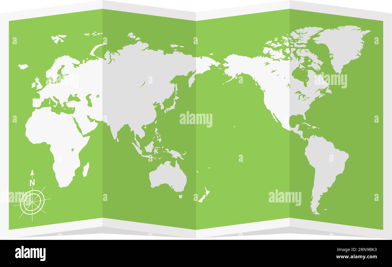 Paper folded map Stock Vector Images - Alamy