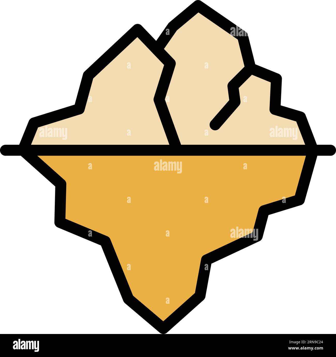 Alaska arctic icon outline vector. Winter glacier. Snow iceberg color ...