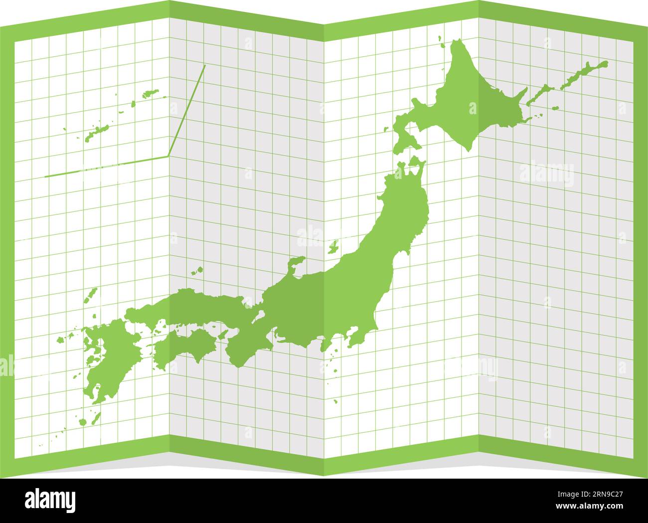 Vector illustration of four-fold Japan map Stock Vector Image & Art - Alamy